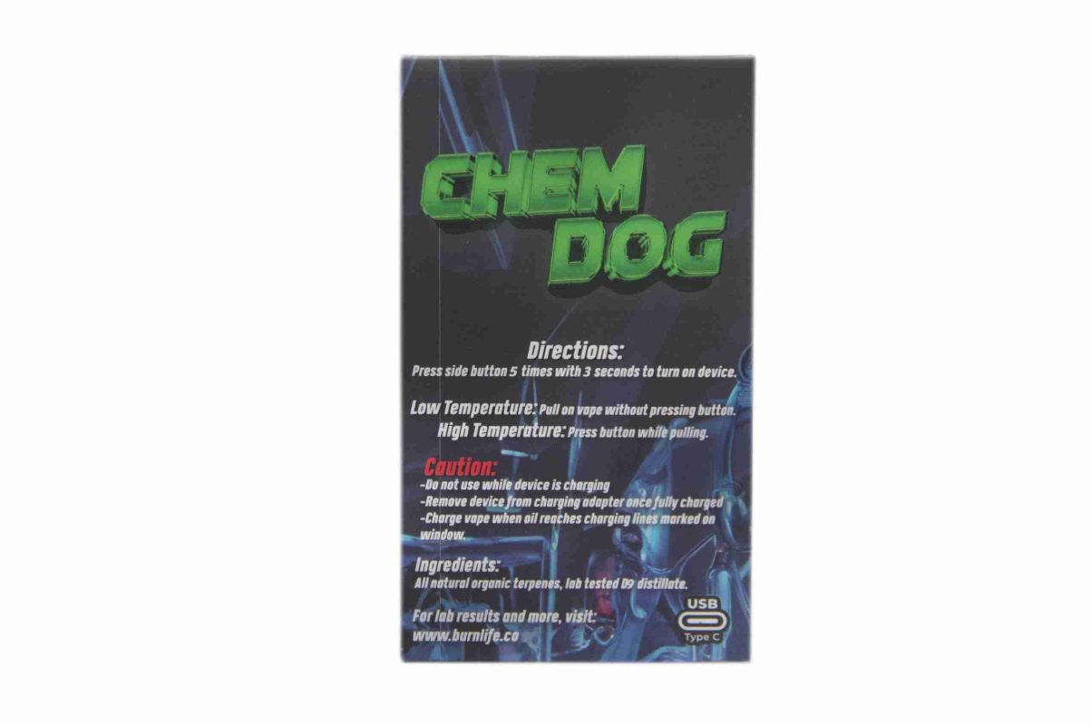 3 Gram Burn Disposable Vapes – Chem Dog (Hybrid) (3 Gram) – Cannabis Den